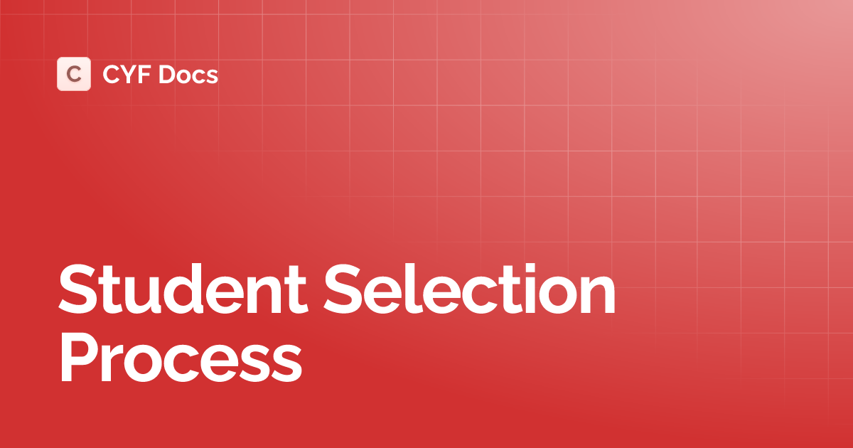Student Selection Process | CYF Docs