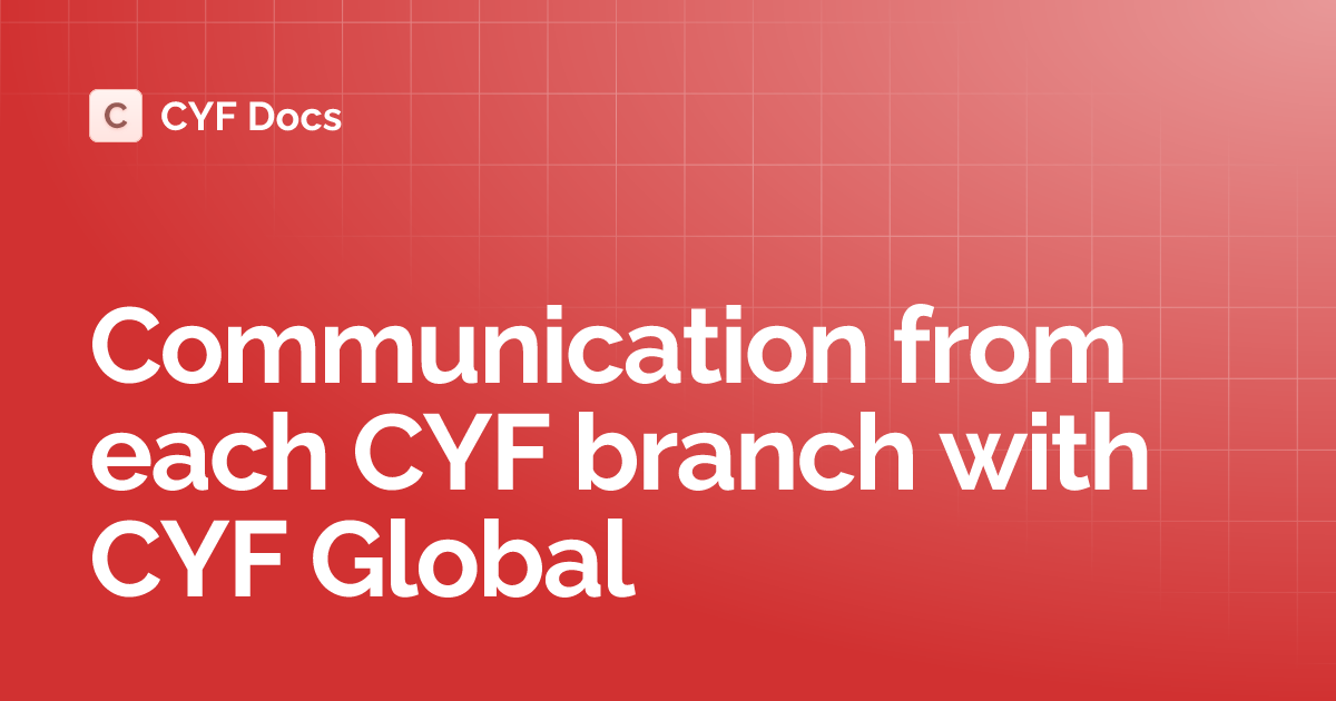 Communication from each CYF branch with CYF Global | CYF Docs